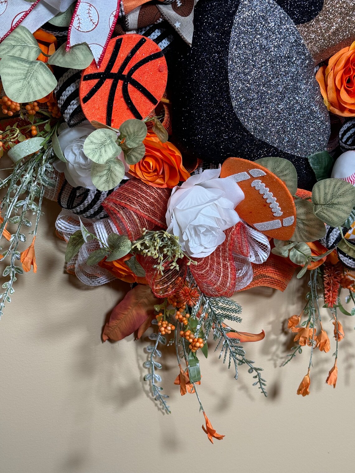 Tennessee Vols Sports Wreath: Smokey Mascot Front Door Decor - Etsy