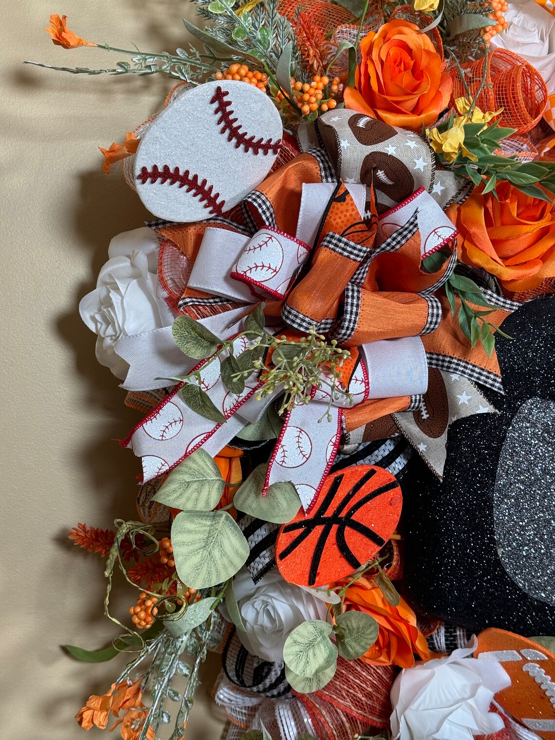 Tennessee Vols Sports Wreath: Smokey Mascot Front Door Decor - Etsy