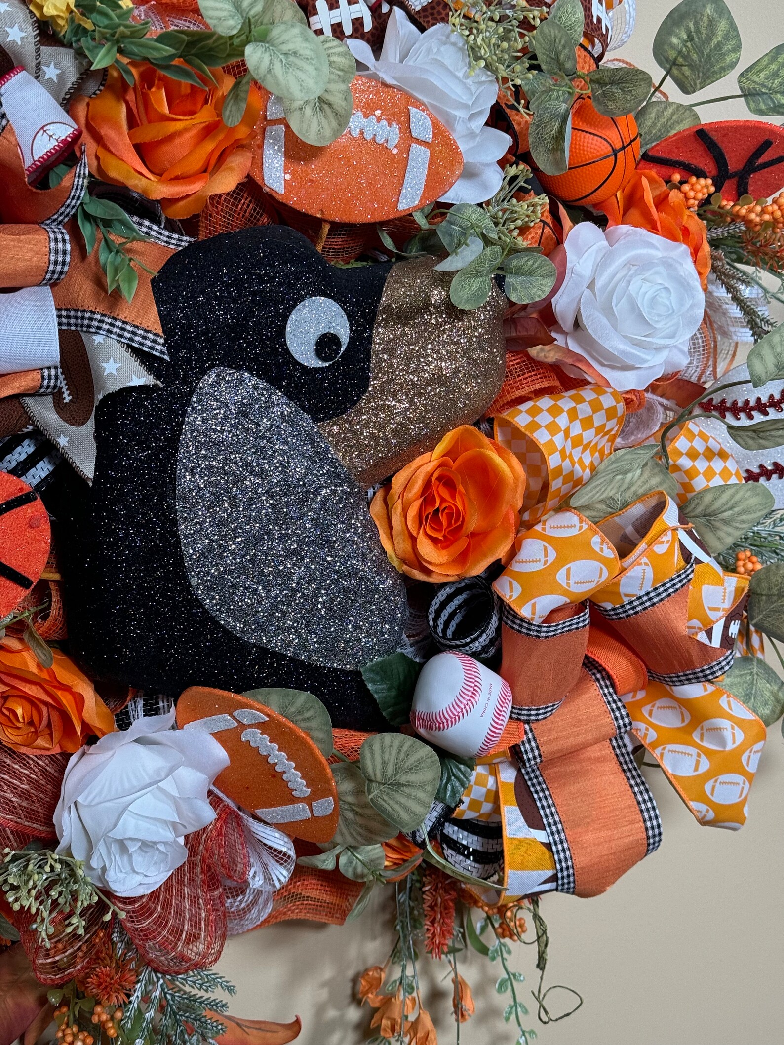 Tennessee Vols Sports Wreath: Smokey Mascot Front Door Decor - Etsy