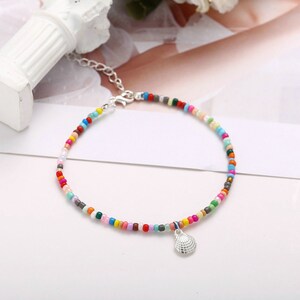 Fashionable Alloy Shell Rice Bead Anklet Colourful Beaded - Etsy