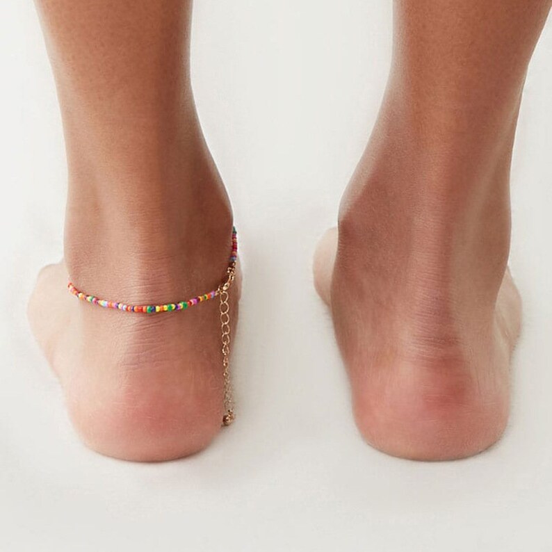 Fashionable Alloy Shell Rice Bead Anklet Colourful Beaded - Etsy