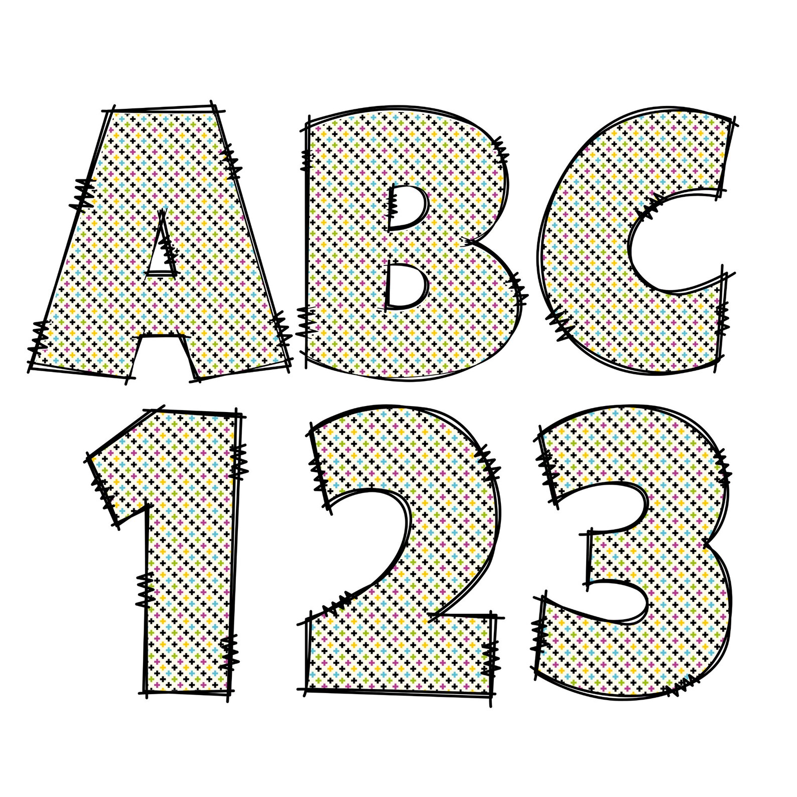 Fun and Bright Doodles, PNG, Alpha Doodle, PNG Letters, Doodle Letters ...