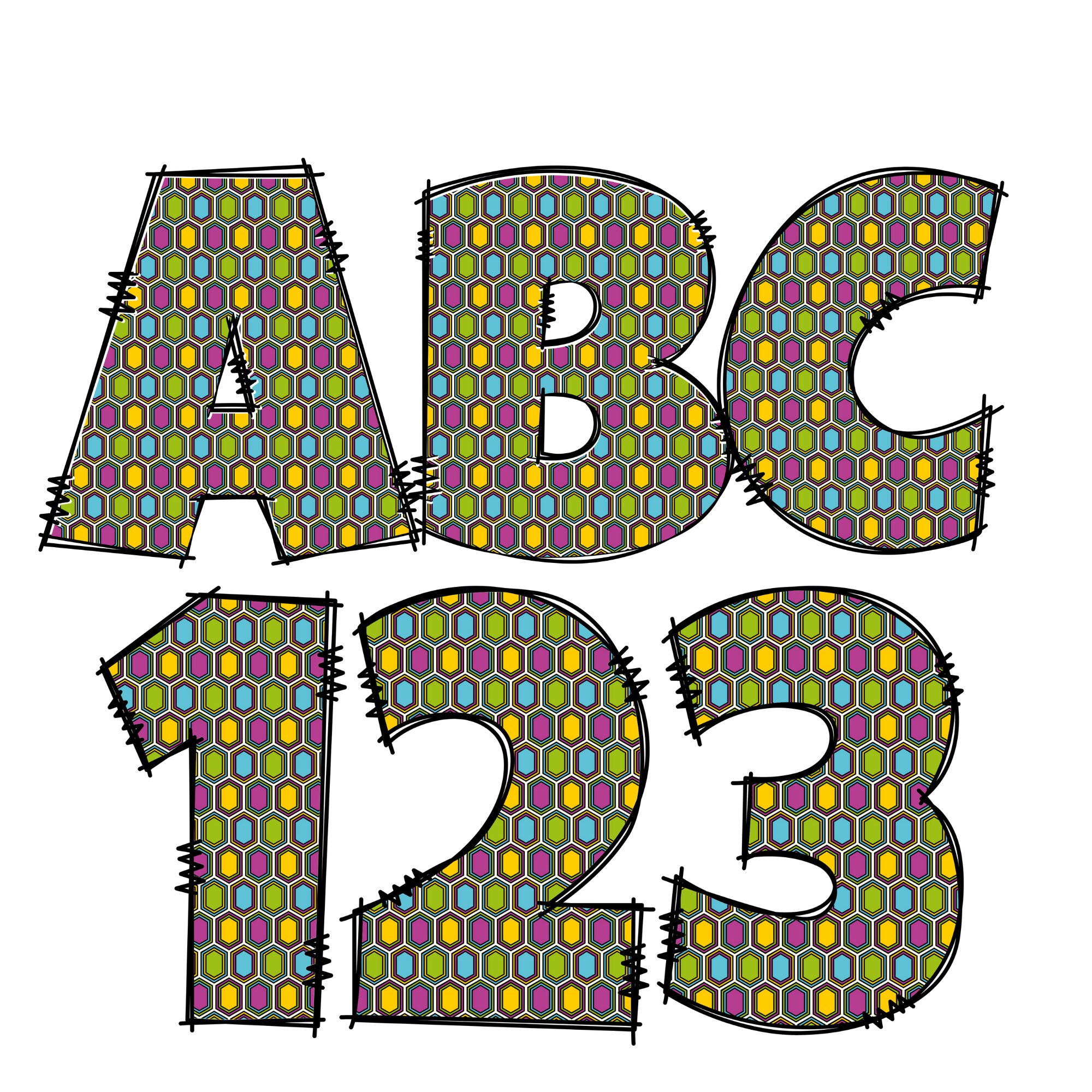 Fun and Bright Doodles, PNG, Alpha Doodle, PNG Letters, Doodle Letters ...