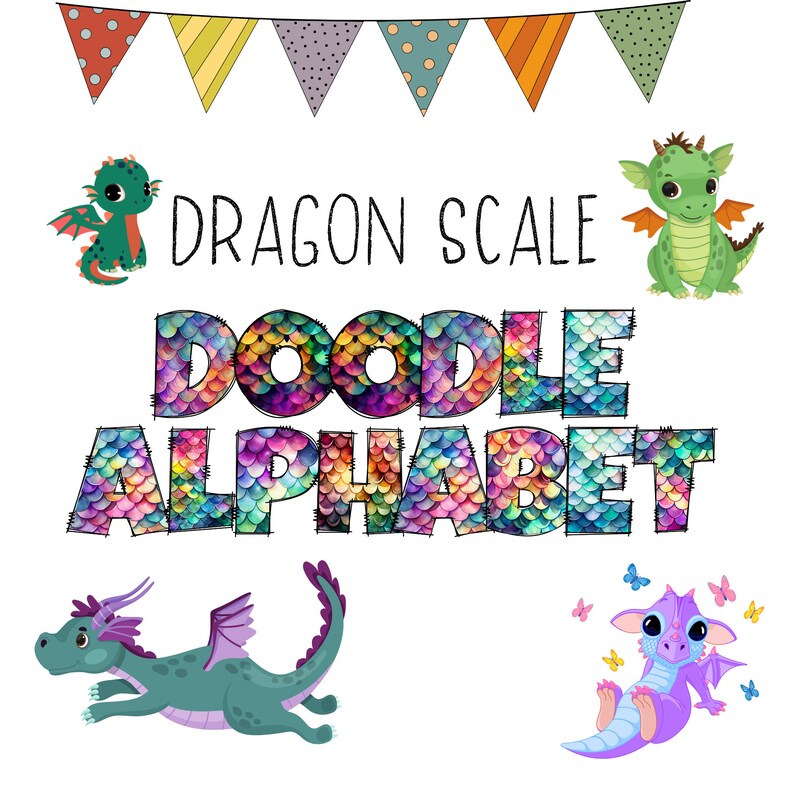 DOODLE LETTERS - Dragon Scales- Unlimited Commercial Use - Etsy