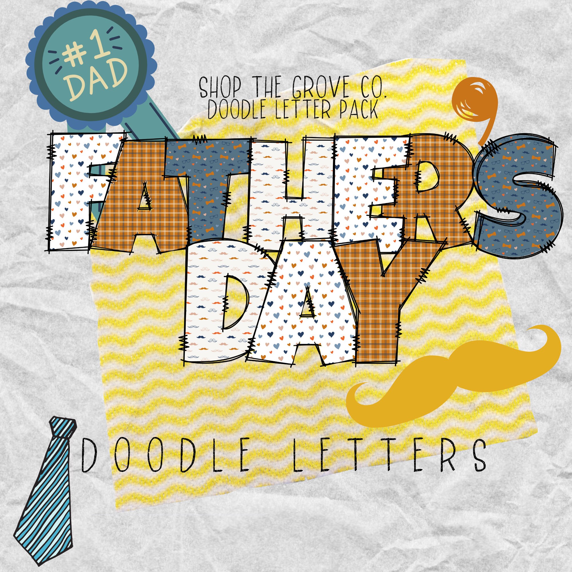 Father's Day Doodle Letters, Alpha Doodle, PNG Letters, Doodle Letters ...