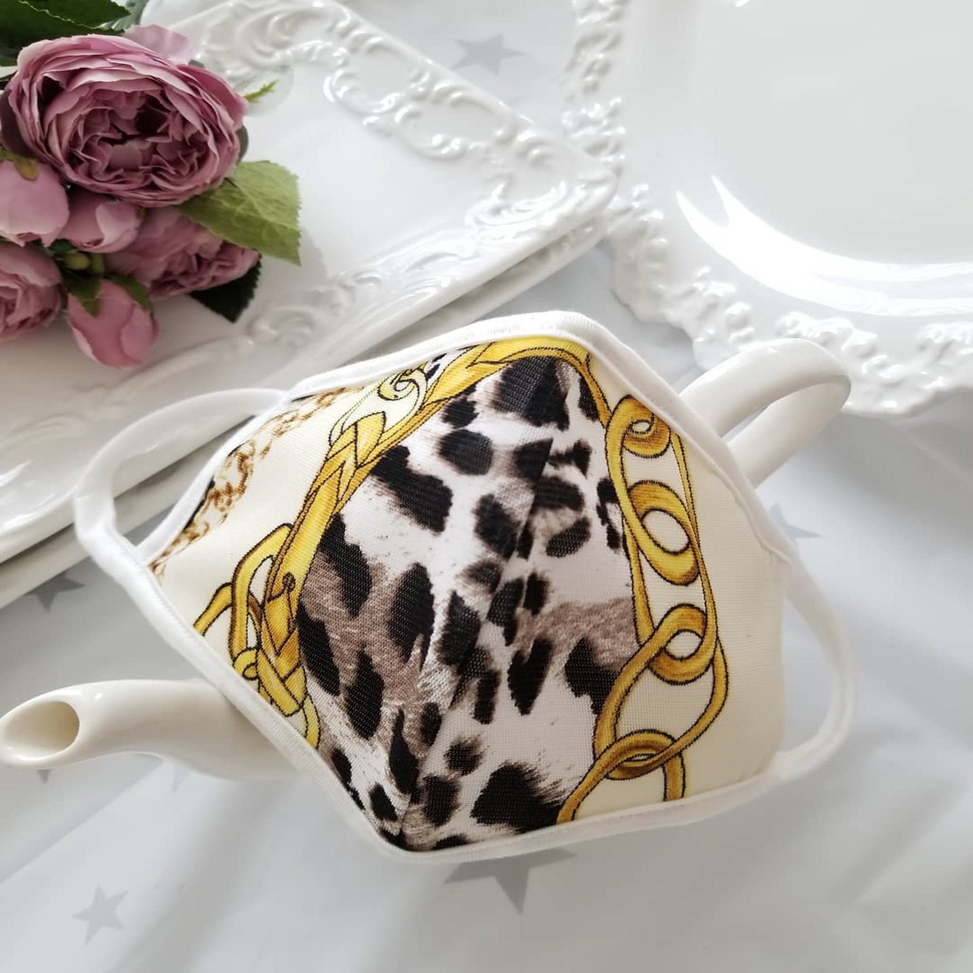 Starry Night Mask, Gold Chain/leopard Mask, Mesh Mask - Etsy