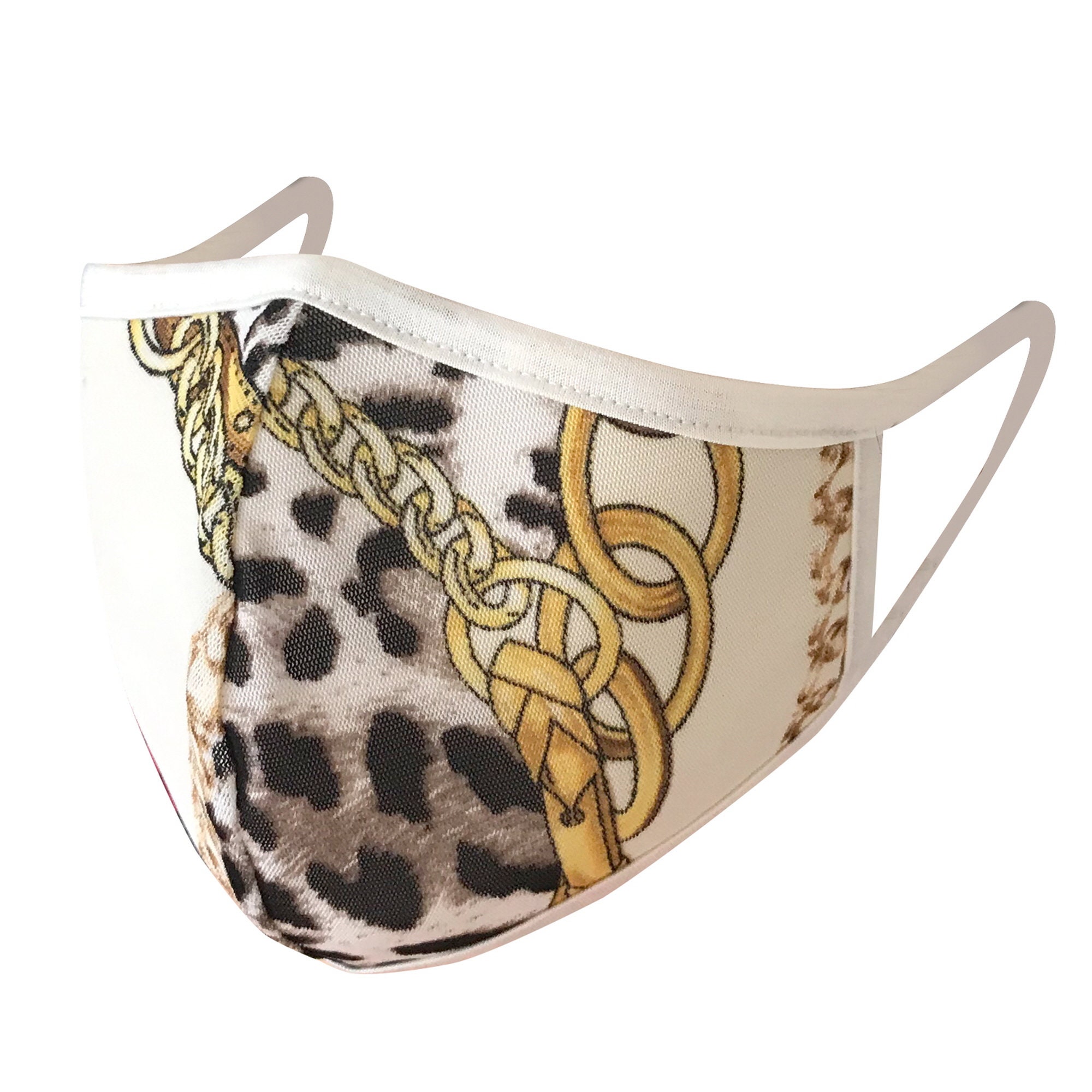 Starry Night Mask, Gold Chain/leopard Mask, Mesh Mask - Etsy