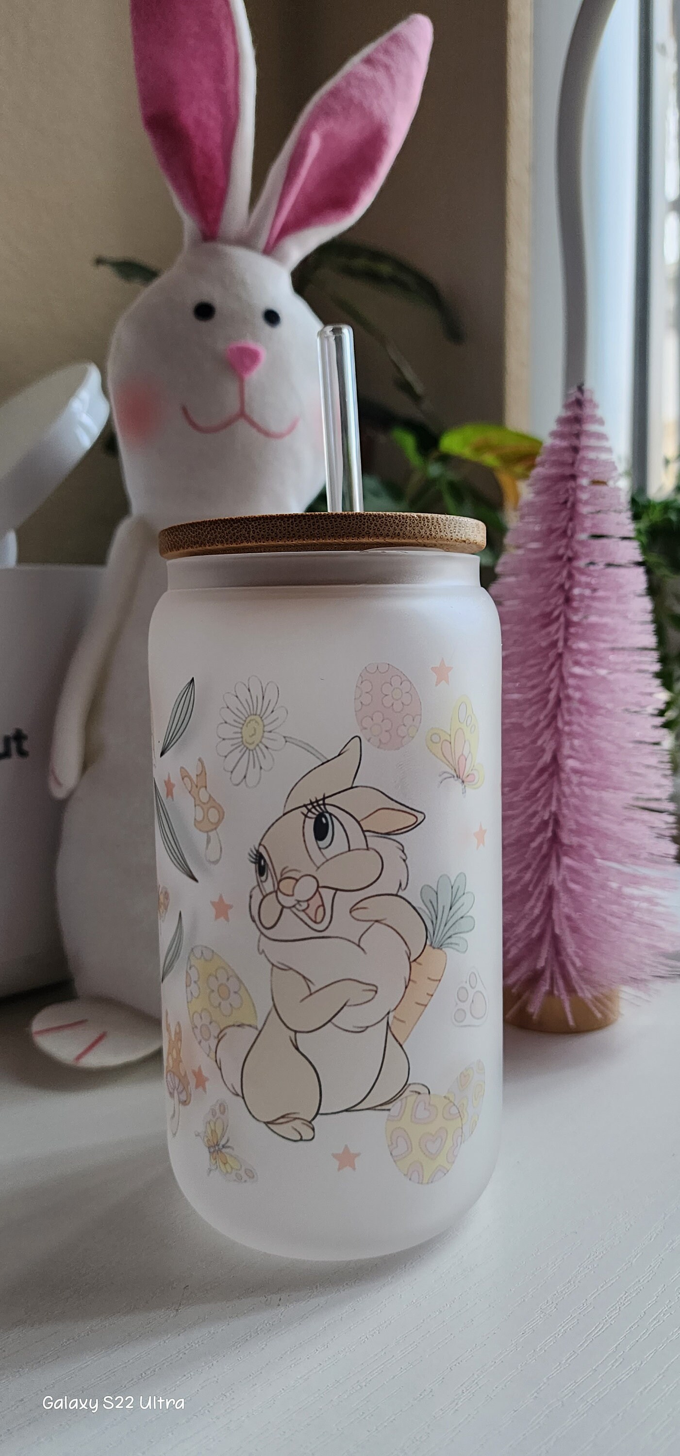 16oz Miss Bunny Spring Glass Cup - Etsy