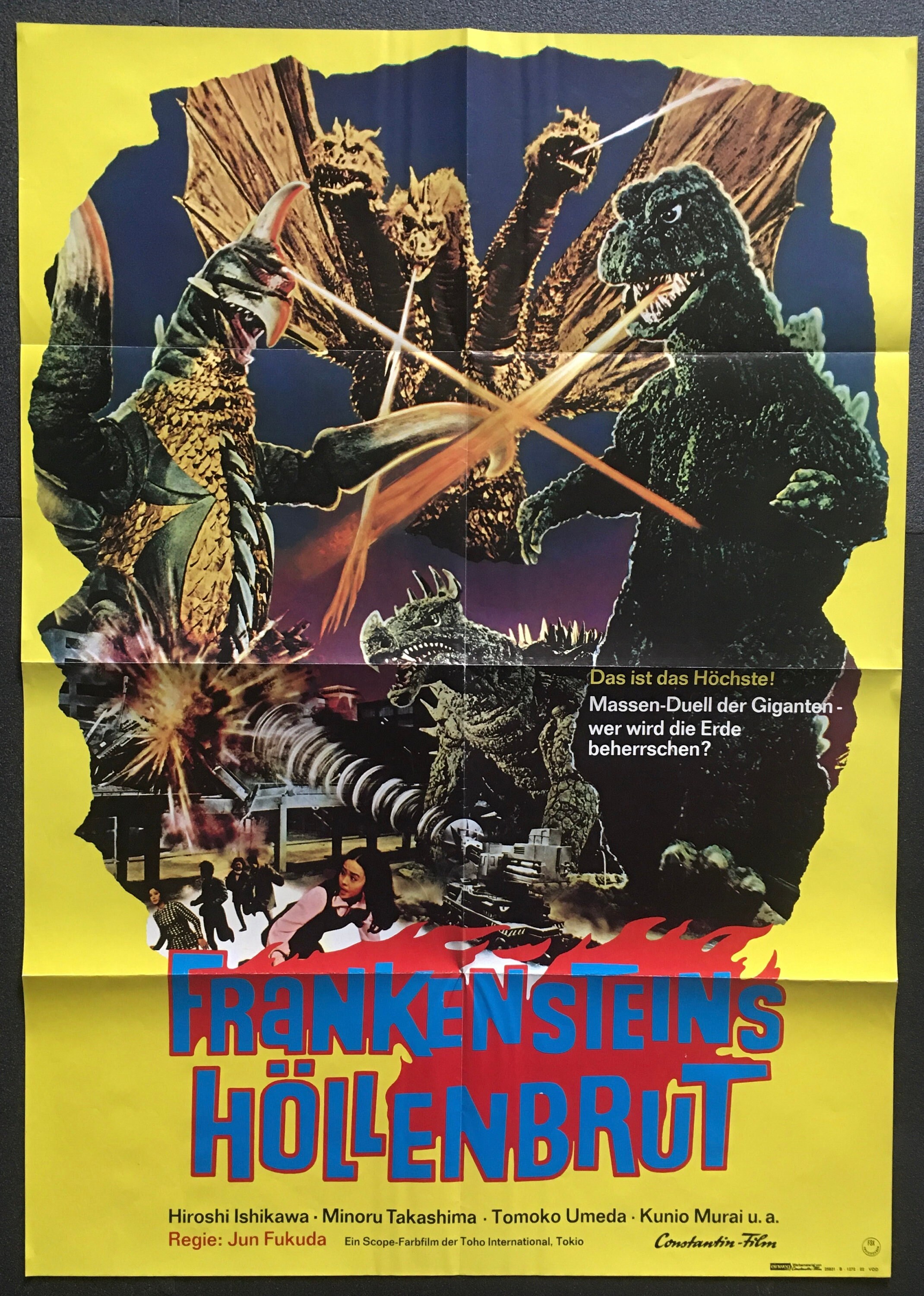 Godzilla Vs. Gigan Original German Poster 1972 - Etsy