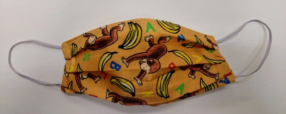 Handmade Curious George Face Masks 2 Layers of Cotton | Etsy