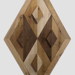 Handmade Rhombus Wall Decor, Wood Wall Art, Symmetrical Handmade ...