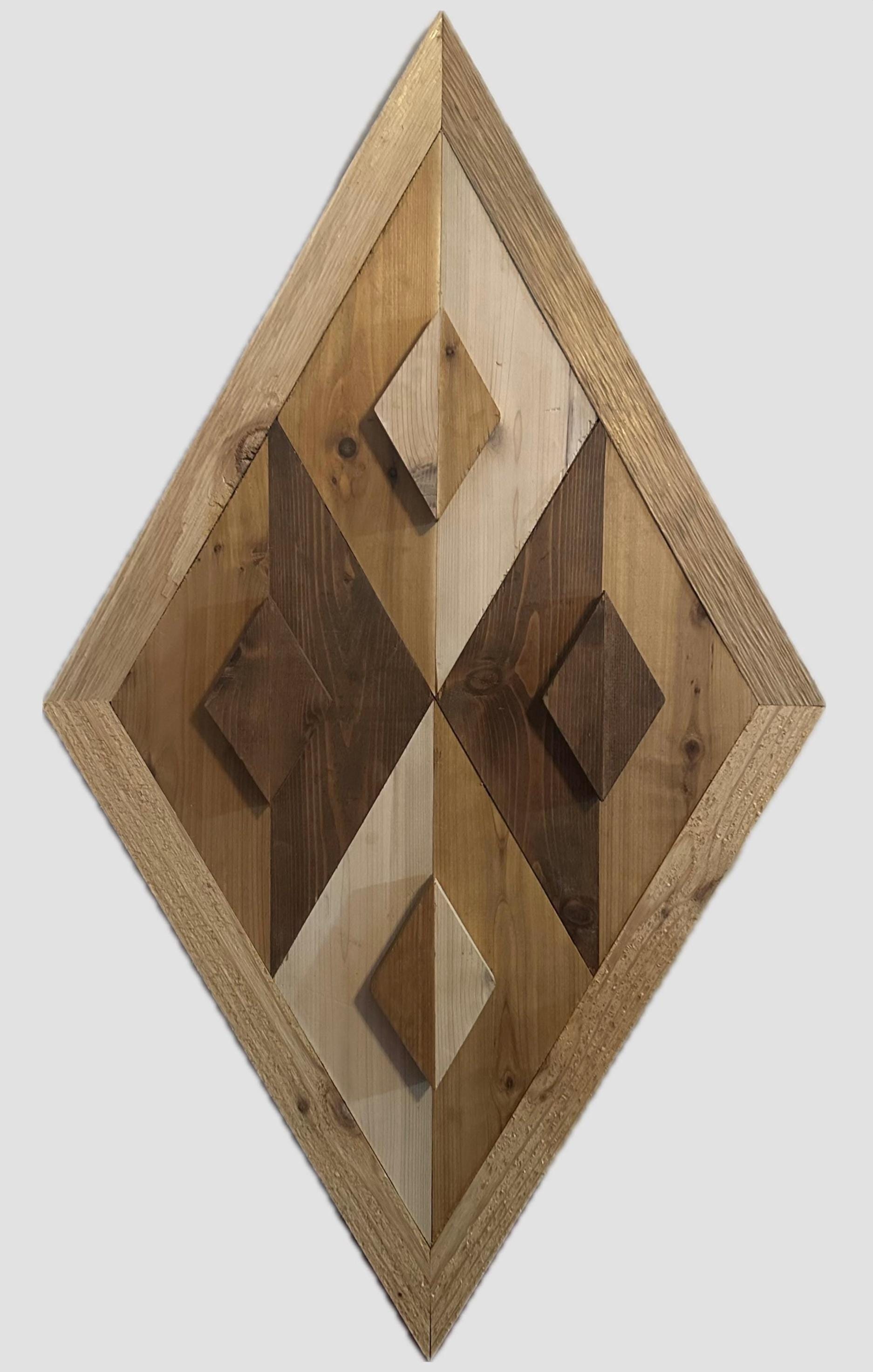 Handmade Rhombus Wall Decor, Wood Wall Art, Symmetrical Handmade ...