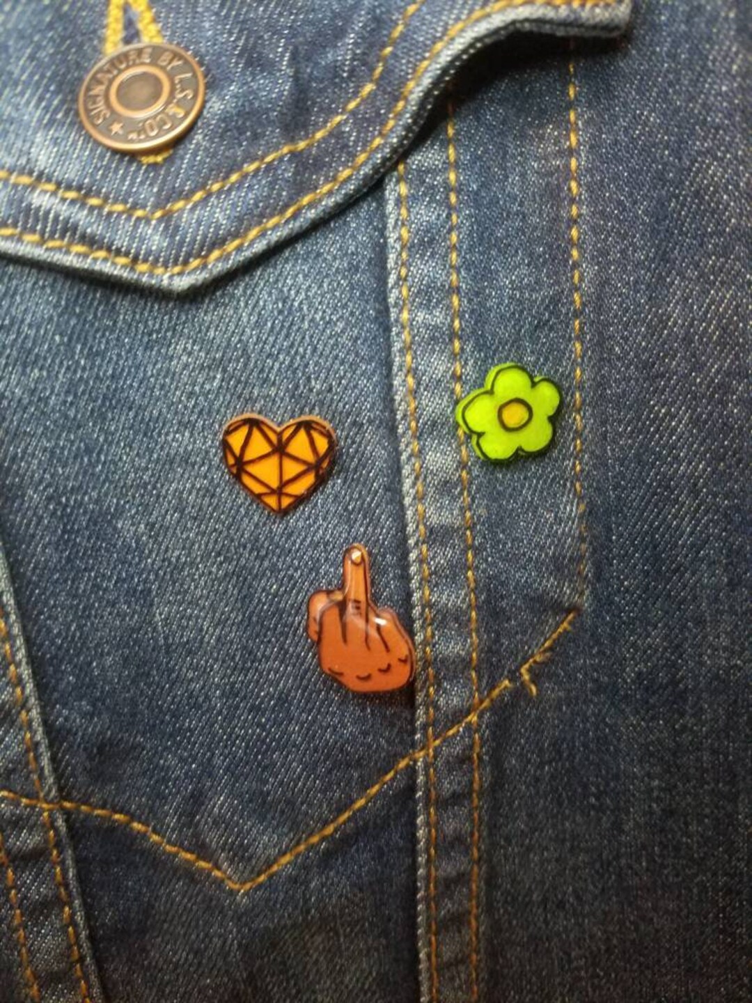 Middle Finger Pin - Etsy