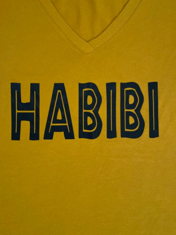 HABIBI my Love Belly Dance T-shirt. Mustard V-neck. | Etsy
