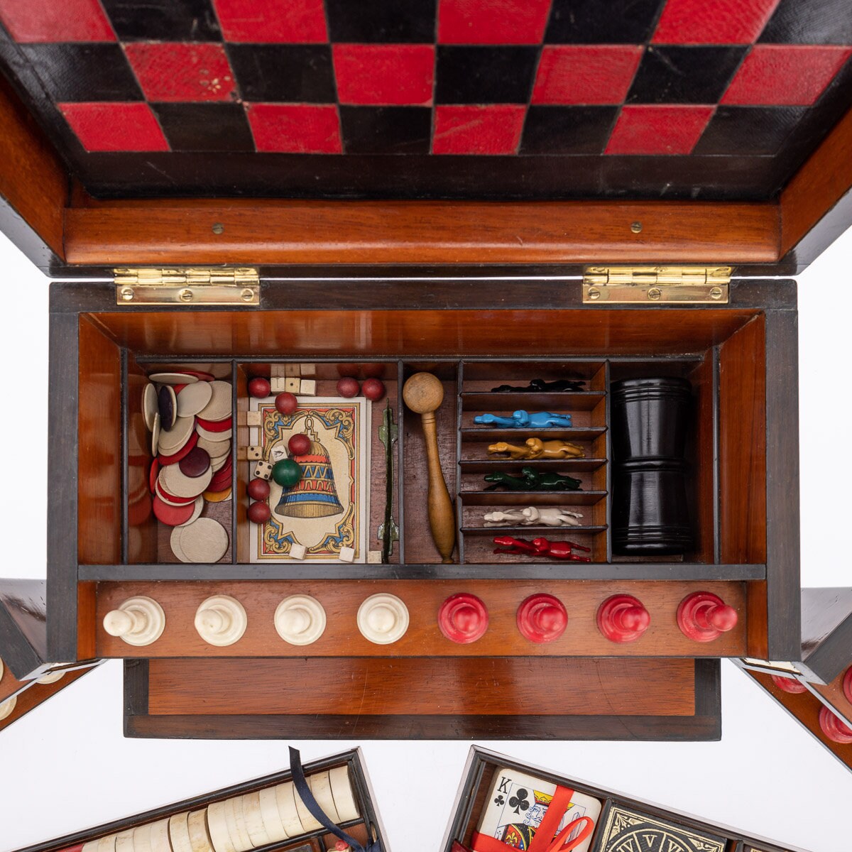 Antique 19thc Victorian Burr Walnut Games Compendium Cards & - Etsy