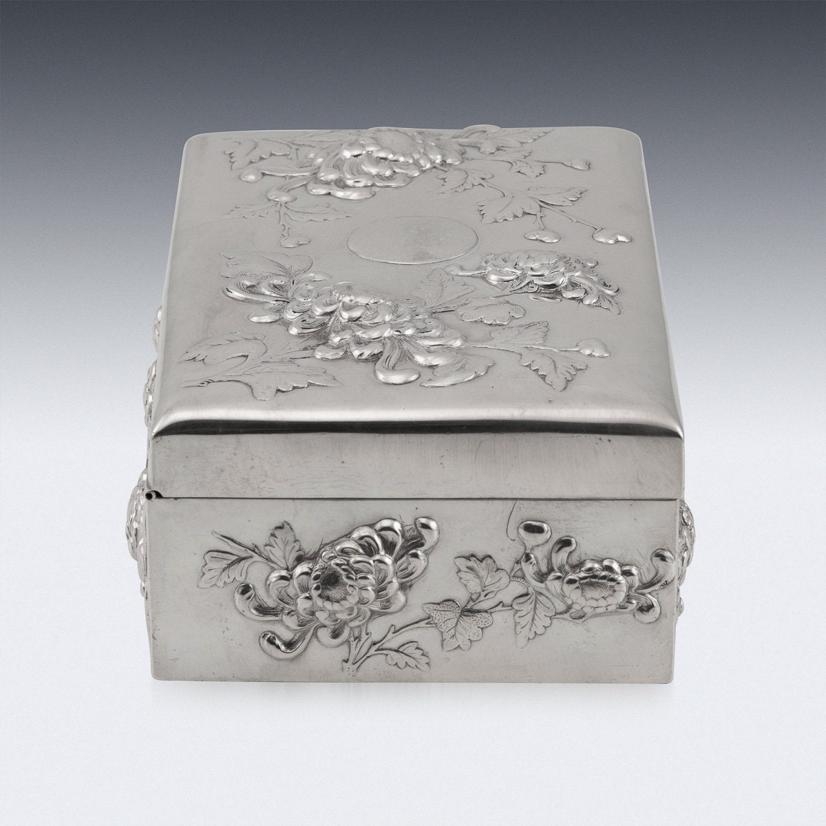 20thc Chinese Solid Silver Decorative Jewellery Box, Sing Fat C.1900 ...