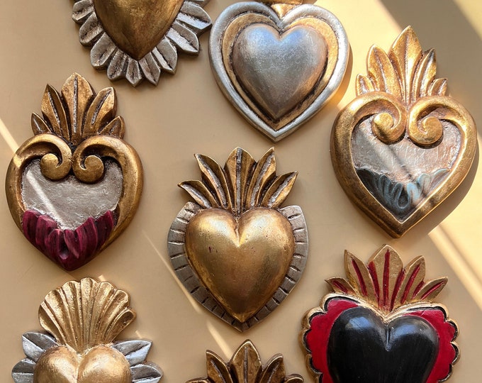 Sacred Heart Wood Decor, Heart Wood Wall Decor, Hand Carved Wood Art ...