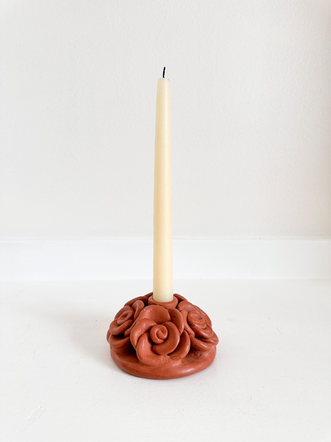 Rose Candle Holder Barro, Decorative Candle Holder, Candle Holder ...