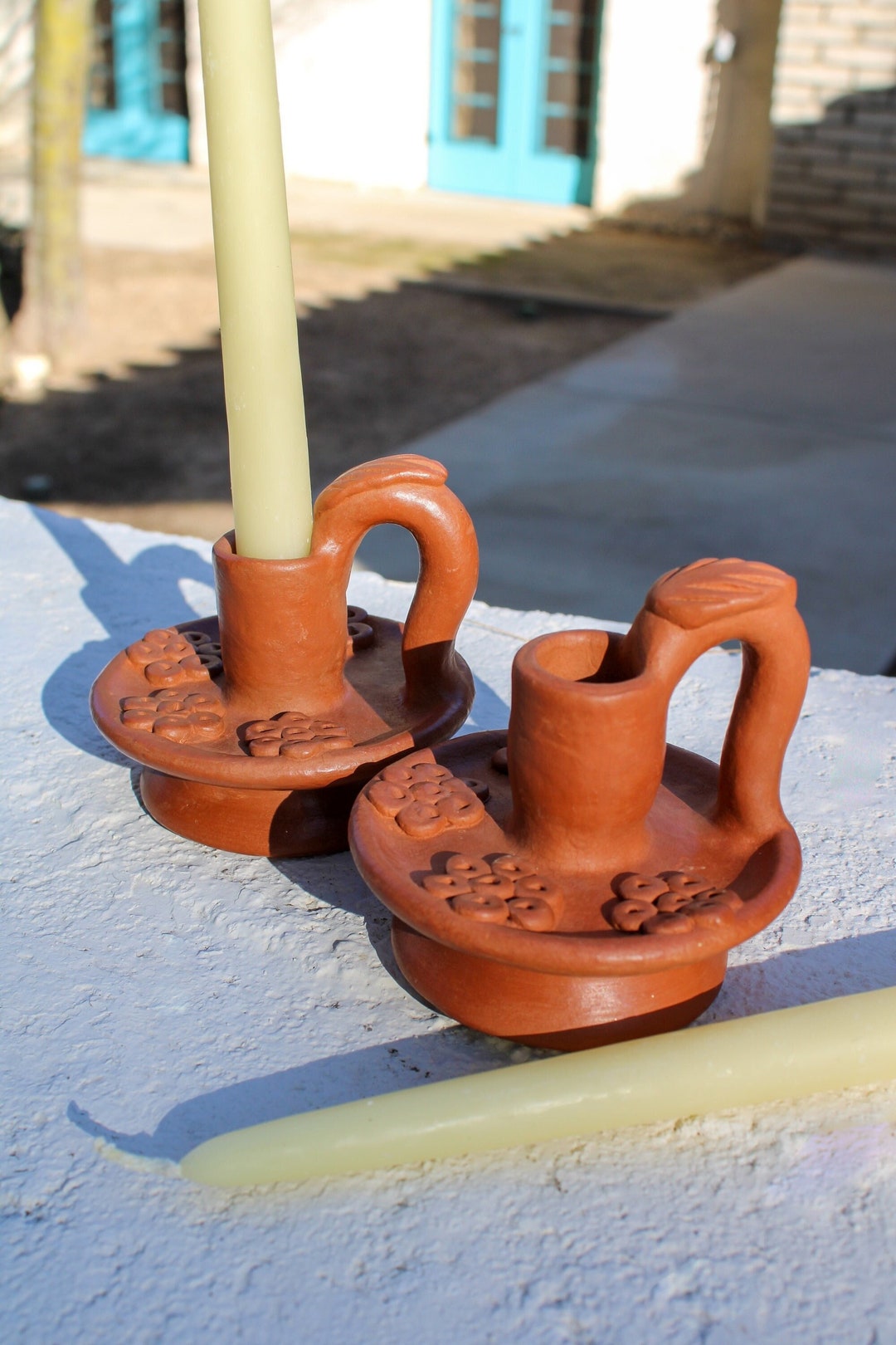 Candelero Red Barro, Taper Candle Holder, Home Decor, Pottery, Handmade ...
