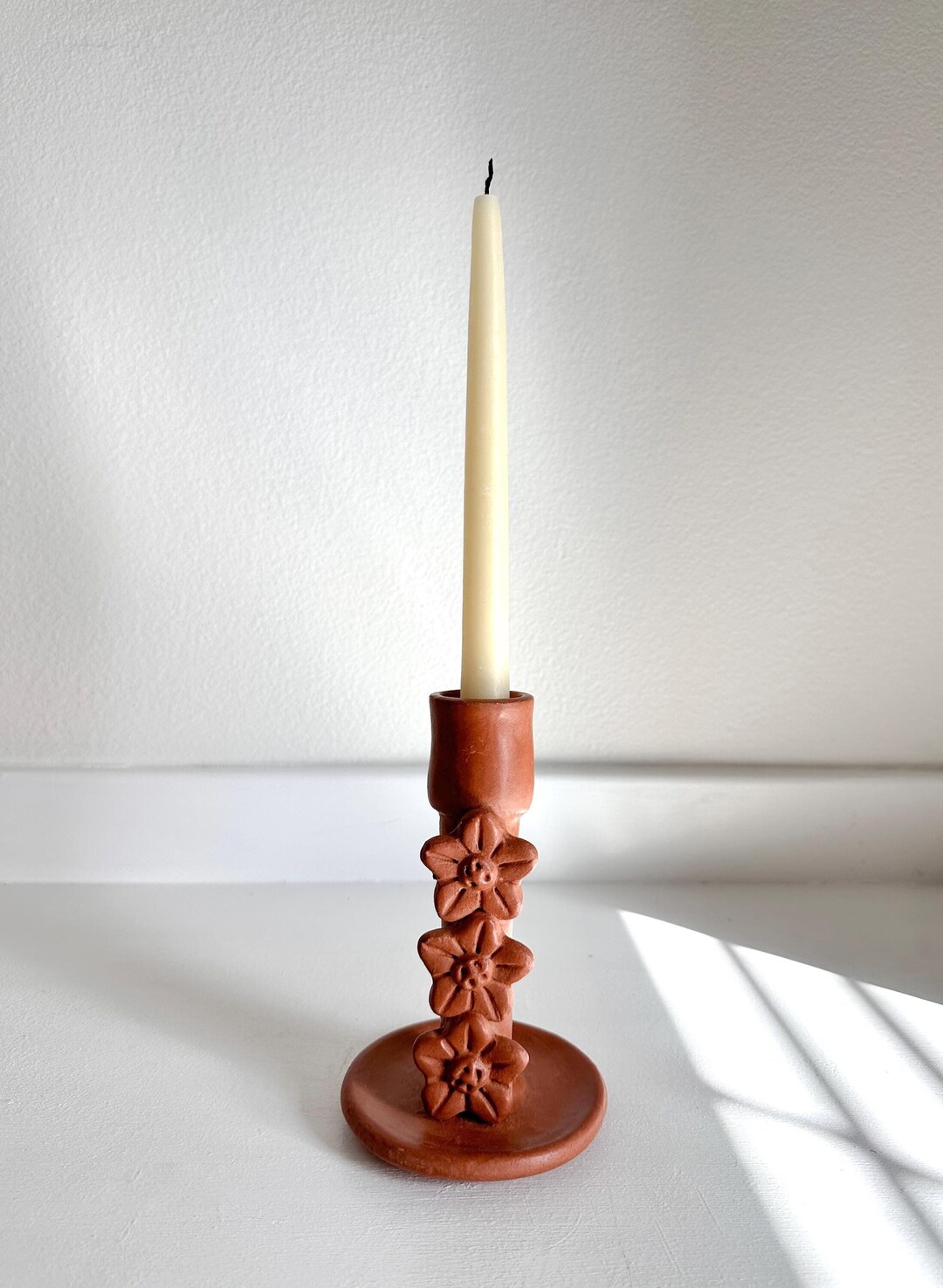 Flower Candle Holder Barro, Decorative Candle Holder, Candle Holder ...