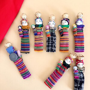 Handmade Guatemalan Worry Doll Magnet: Colorful Textile Art - Etsy