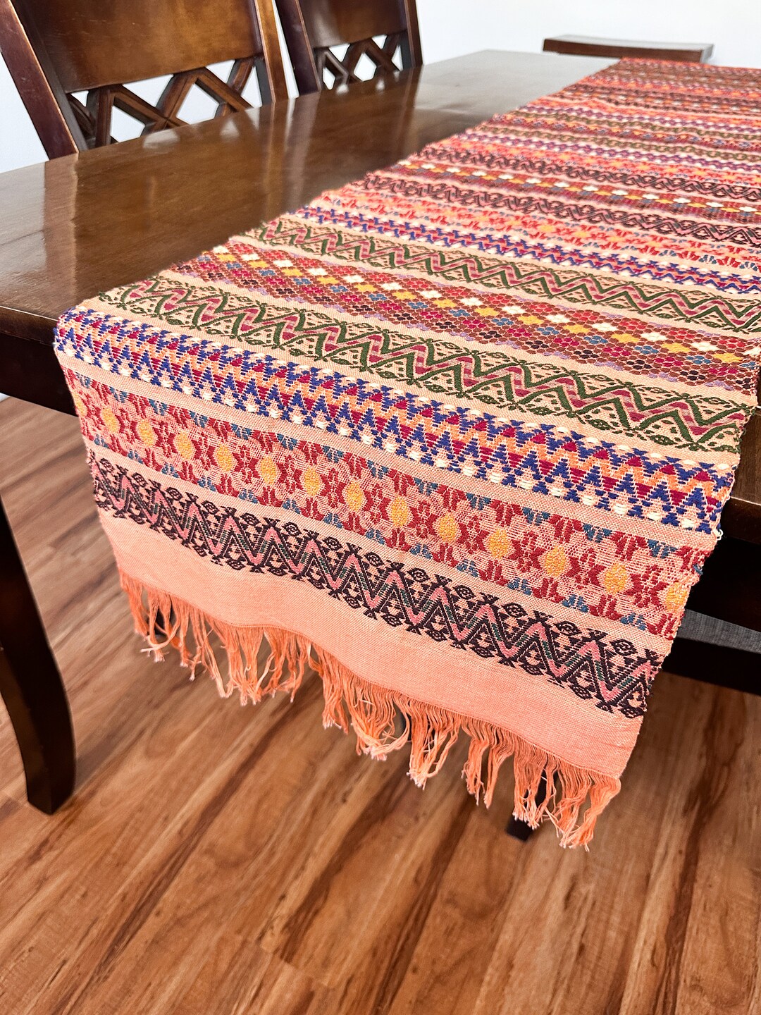 Table Runner Textile, Cotton Guatemalan Table Runner, Multipurpose ...
