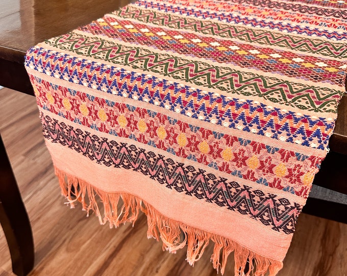Table Runner Textile, Cotton Guatemalan Table Runner, Multipurpose ...