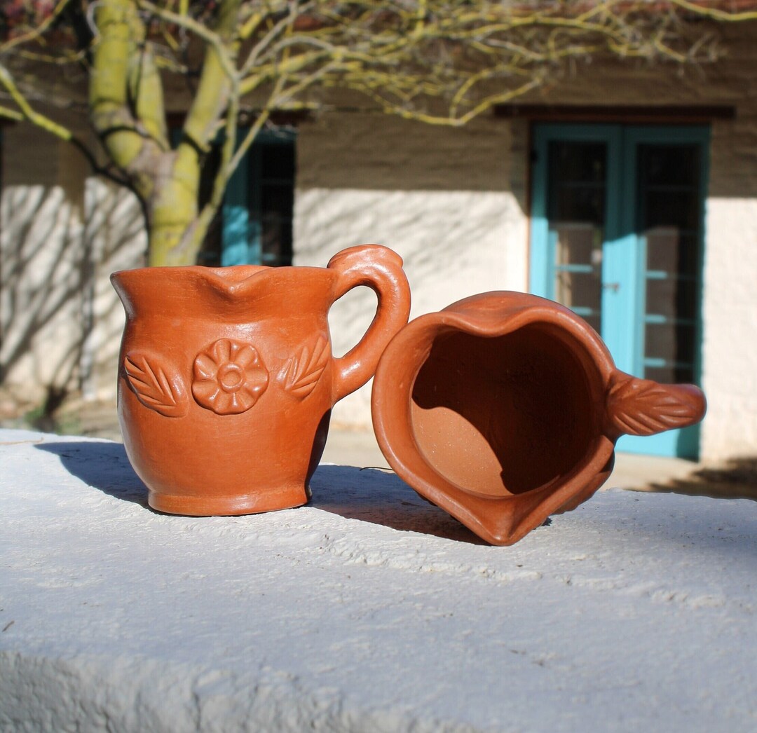Heart Shaped Mug, Red Clay Cup, Red Clay Pottery, Handmade in Guatemala ...