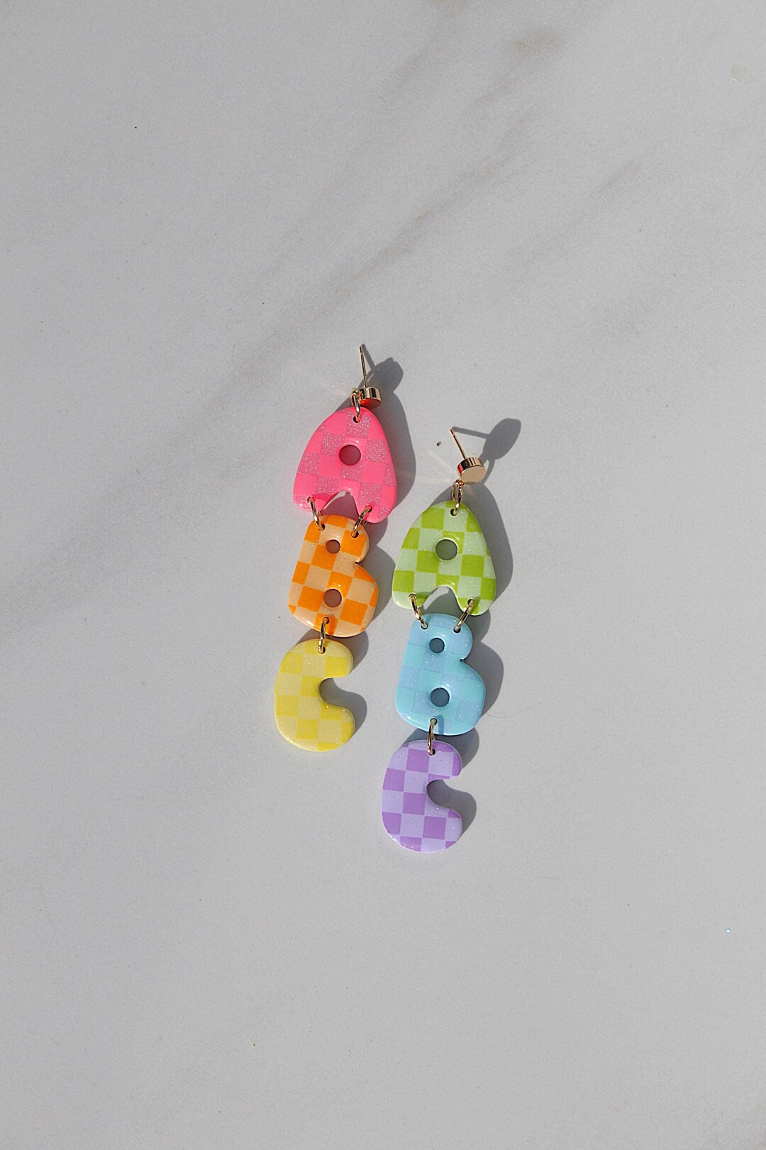Teacher ABC Earrings | Back to School Teacher, Polymer Clay Dangle ...