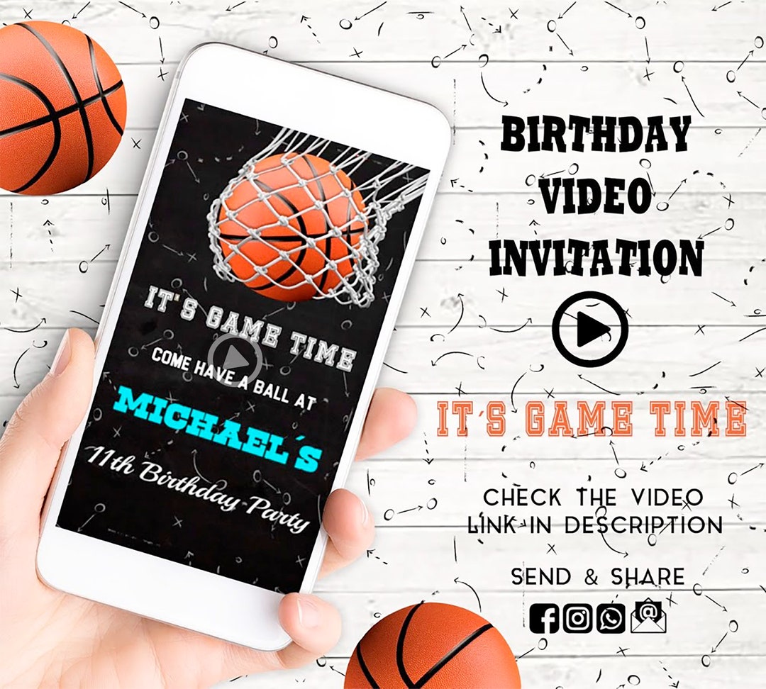 Basketball Invitation, Basketball Invite, Basketball Party, Sport ...