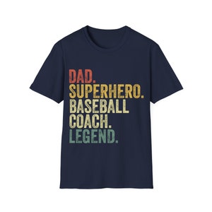 Dad Superhero Baseball Coach Legend Vintage Retro Sport Funny Father's ...
