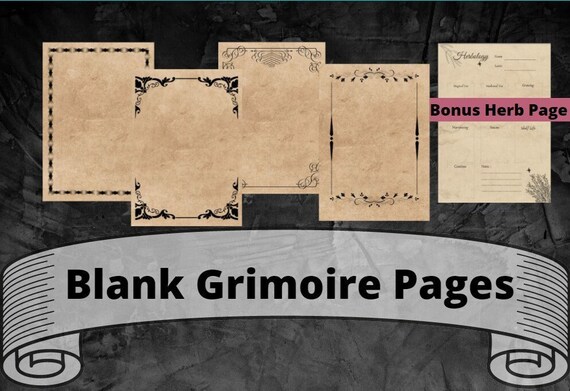 Blank Grimoire Page Bundle Grimoire Pages Beginner - Etsy