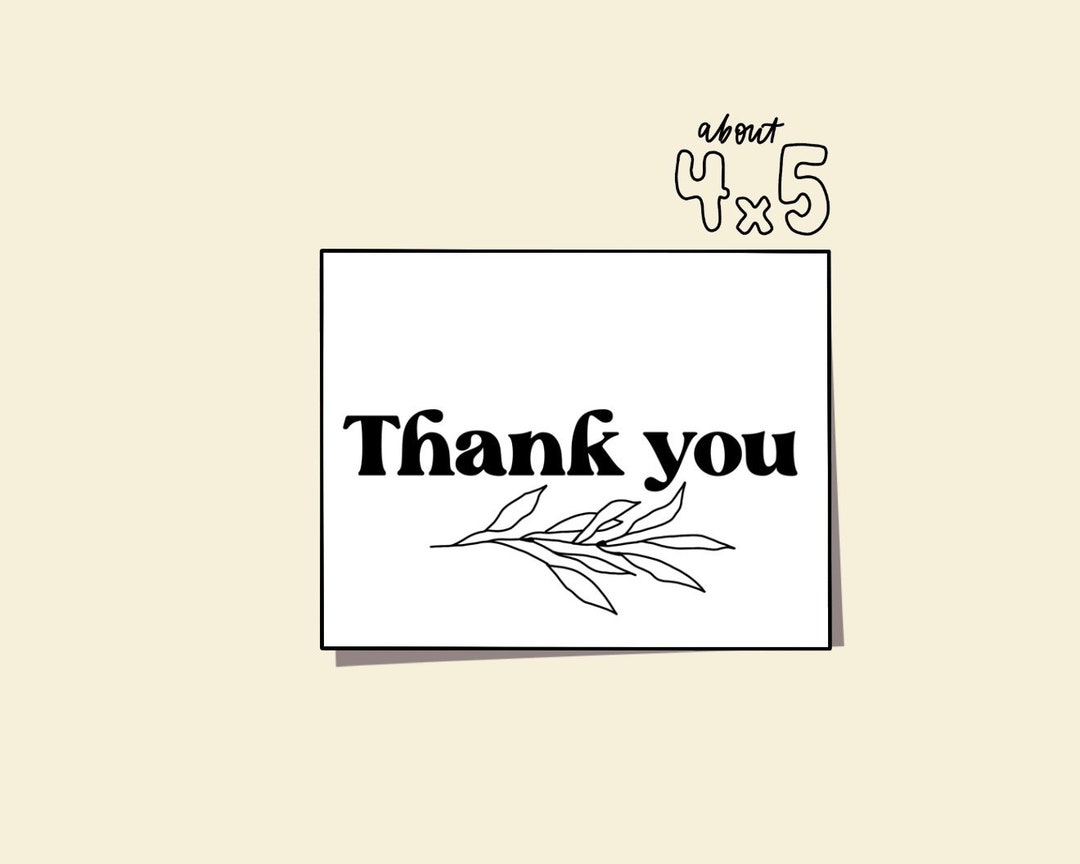 Thank You Card B&W Thank You Card Handmade Card Hand - Etsy
