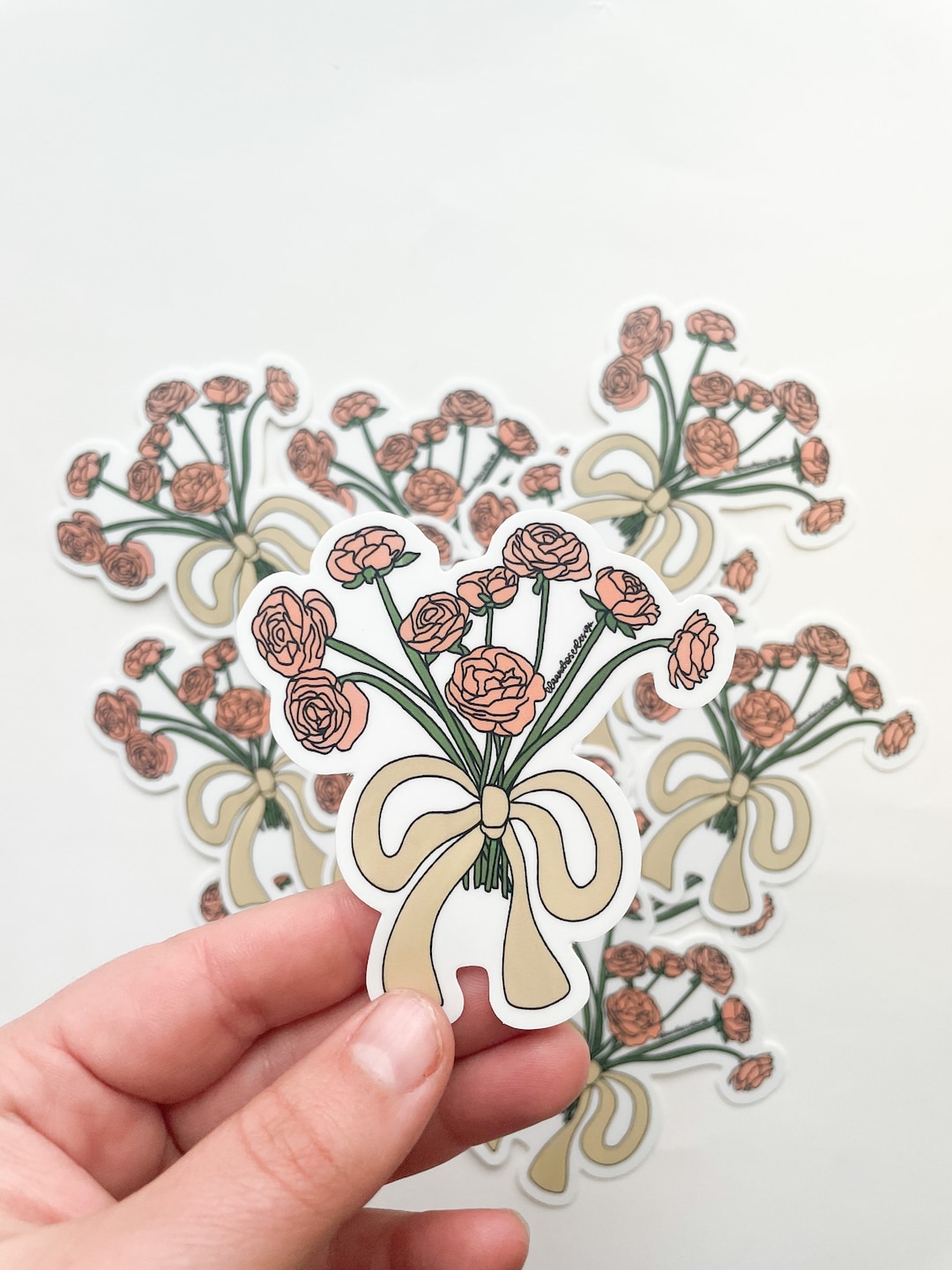 Rose Bouquet Sticker Flower Sticker Waterproof Sticker - Etsy