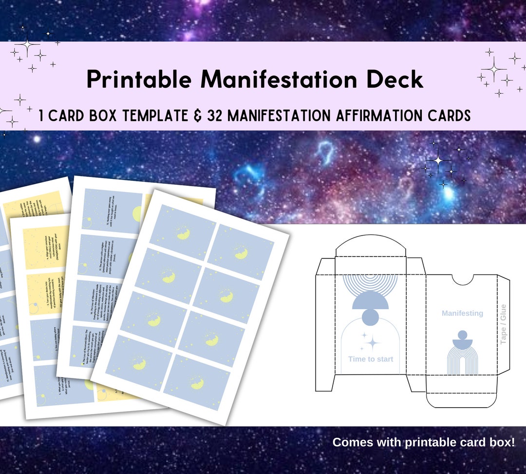 32 Manifestation Cards With Card Box - Etsy