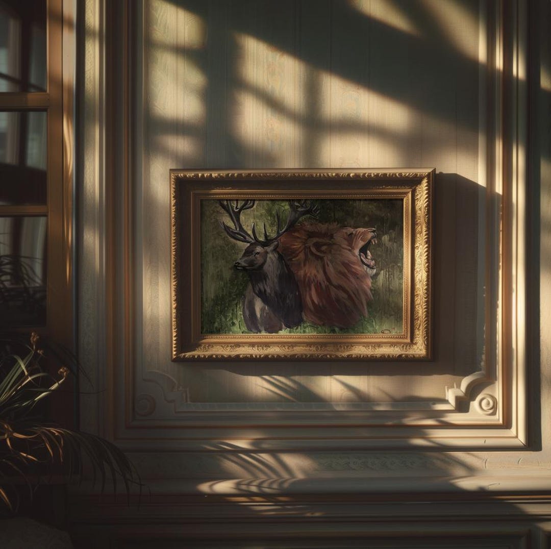 Predator and Prey, Lion, Elk,deer, Creation of Animals, the Creation ...