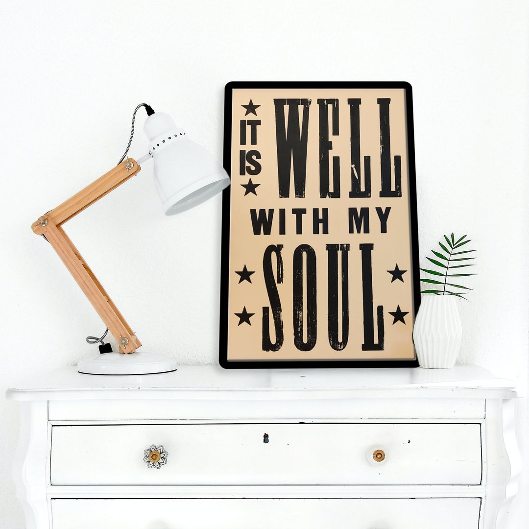 Art mural C'est bien avec mon âme, cadeau chrétien de Noël, art de l ...