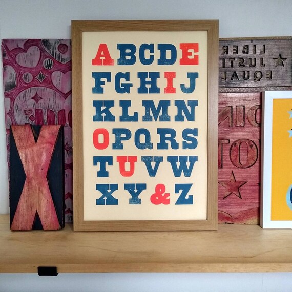 Etsy Alphabet Wall Poster Art