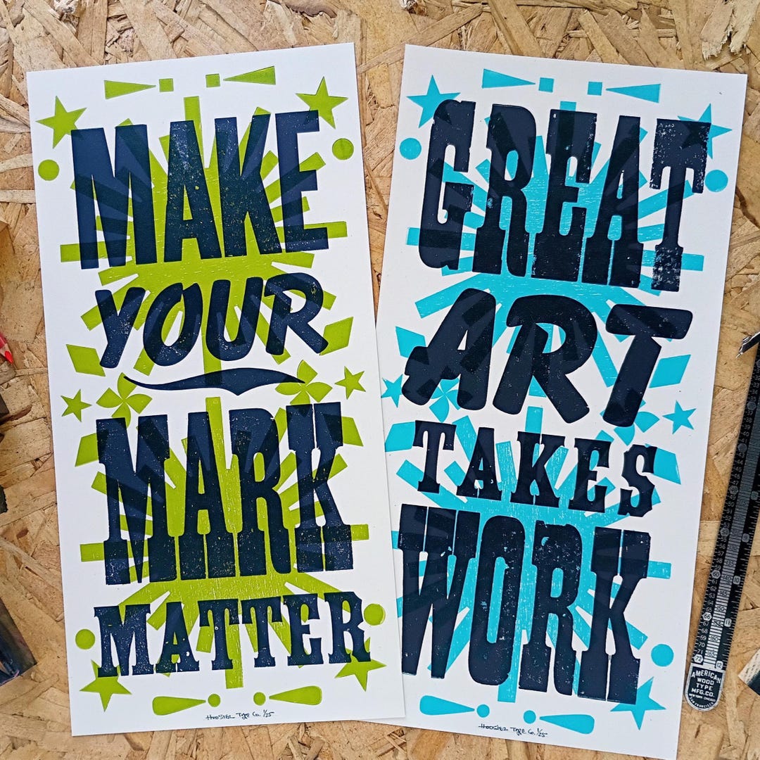 8x16" Letterpress Prints for Art Teachers, Art Classroom Decor Bright ...
