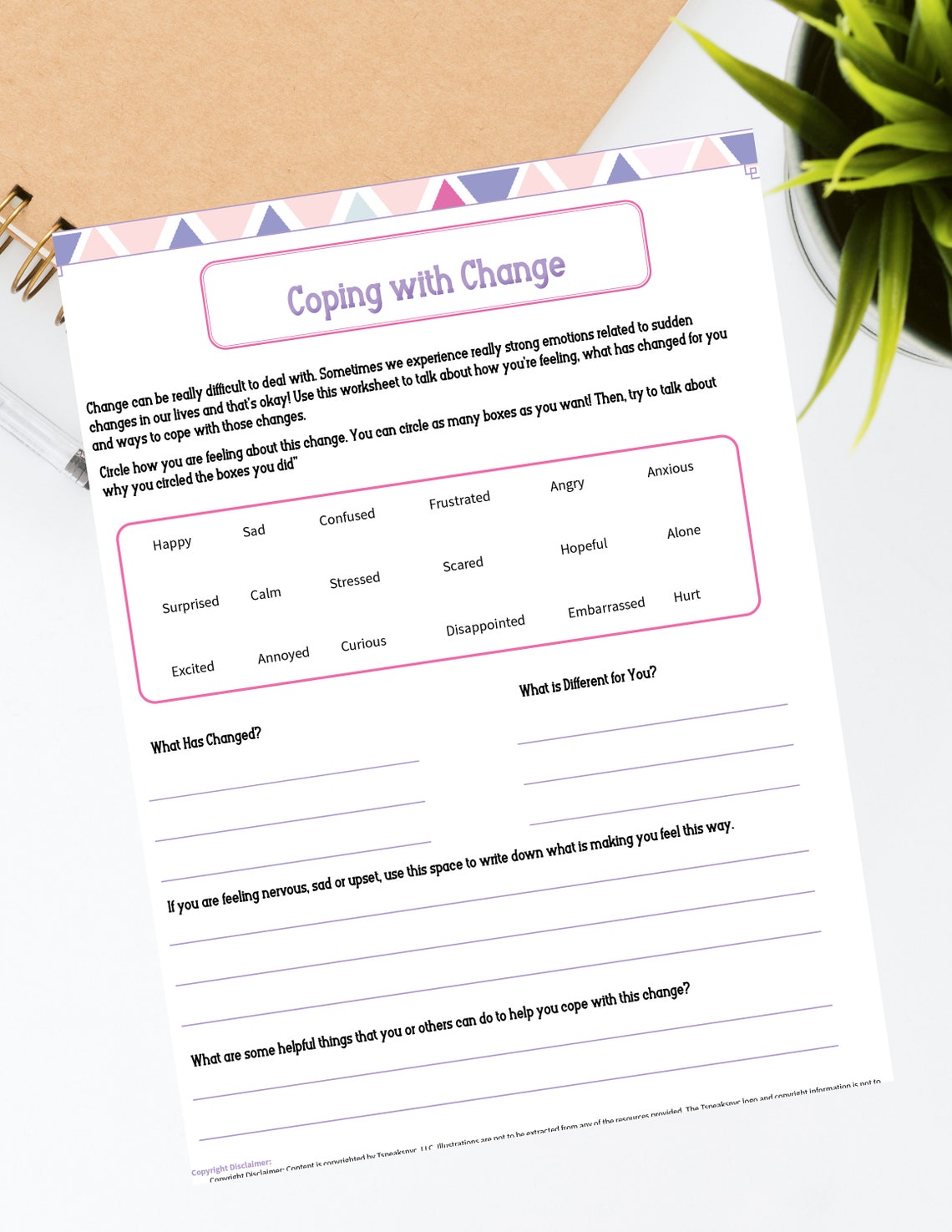 Coping With Change Printable Worksheet - Etsy Finland