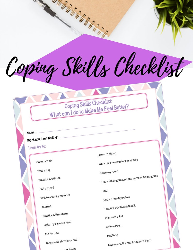 Coping Skills Printable Checklist - Etsy