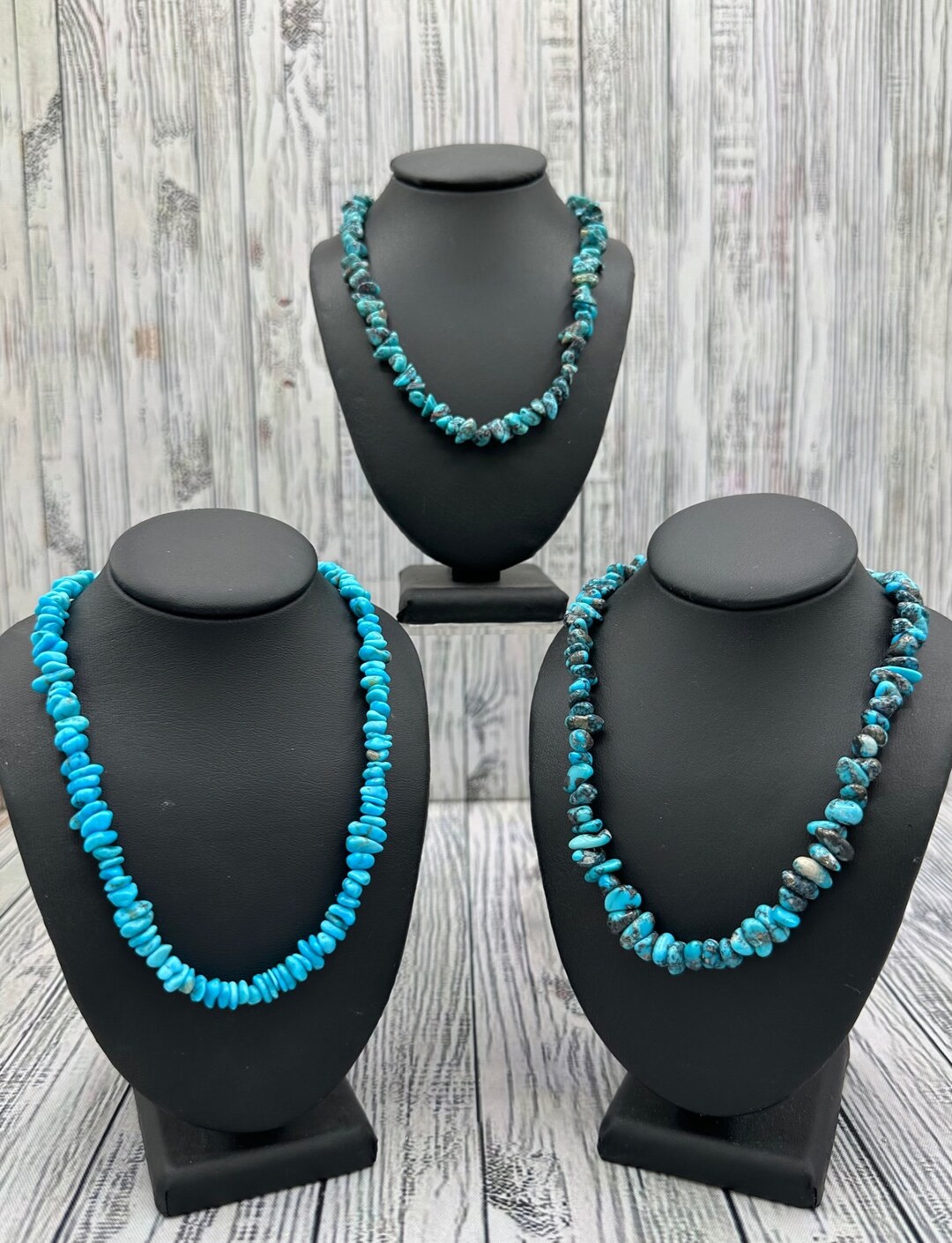 Kingman Turquoise Chip Necklaces/ CJB25,CJB26 - Etsy