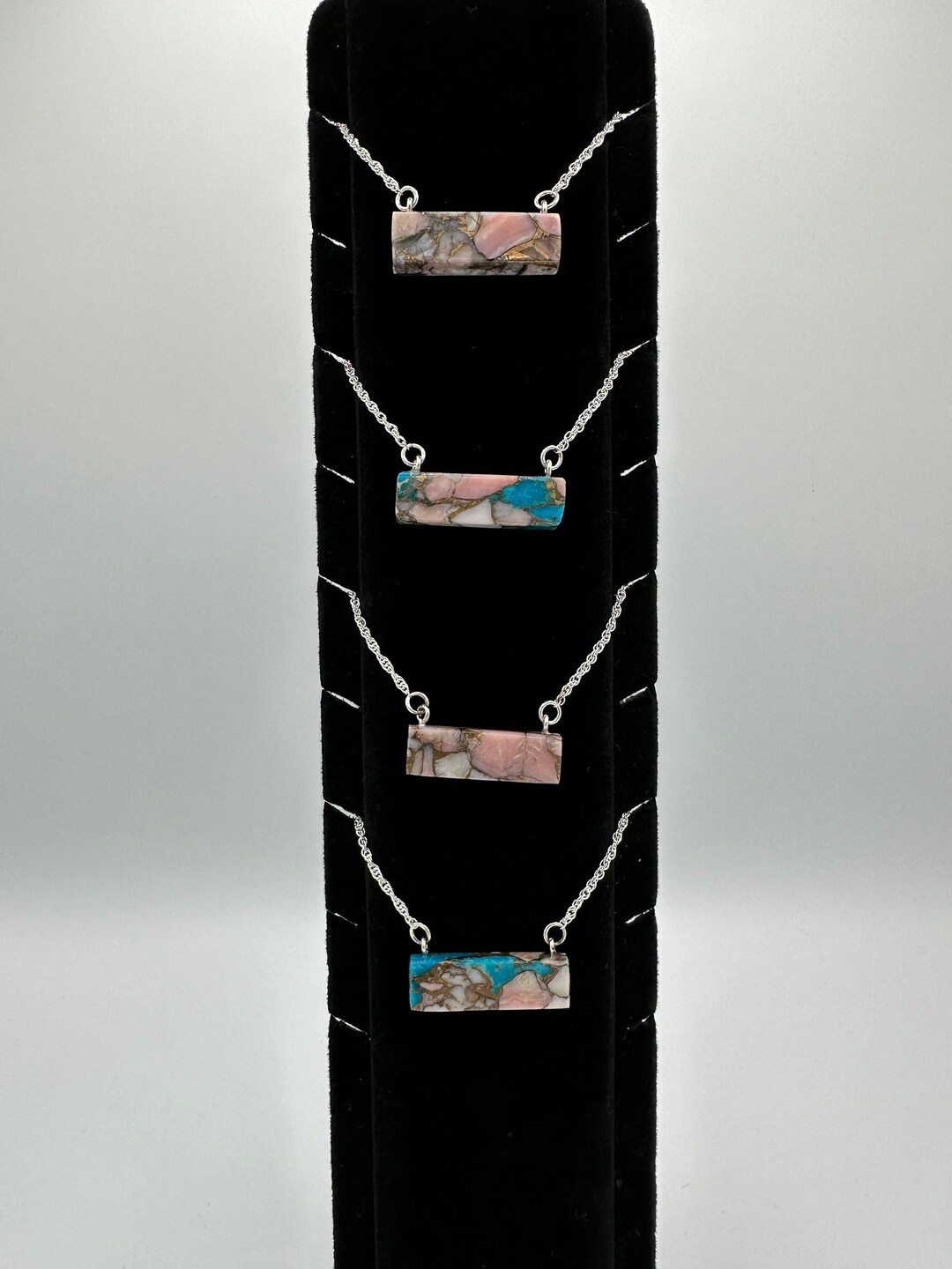 Pink Opal Slab Bar Neclace/tn116 - Etsy Norway