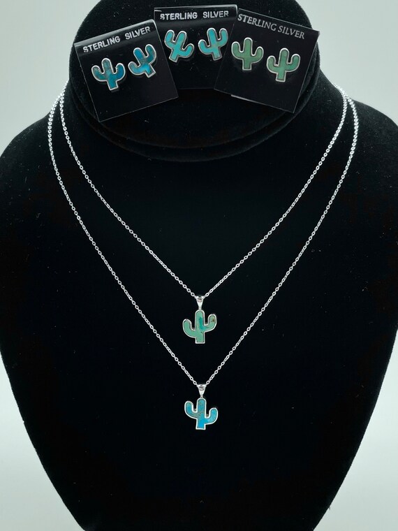 Kingman Turquoise Cactus Necklaces & Earrings CJP27 TQE14 - Etsy