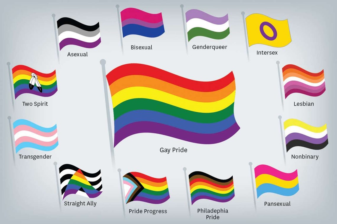 LGBTQIA Flag Name Canvas Tote Bag Multiple Flags Etsy