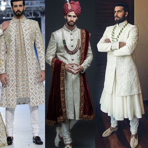 Designer Groom Sherwani, Hand Work, Customise Your Wedding Sherwani ...