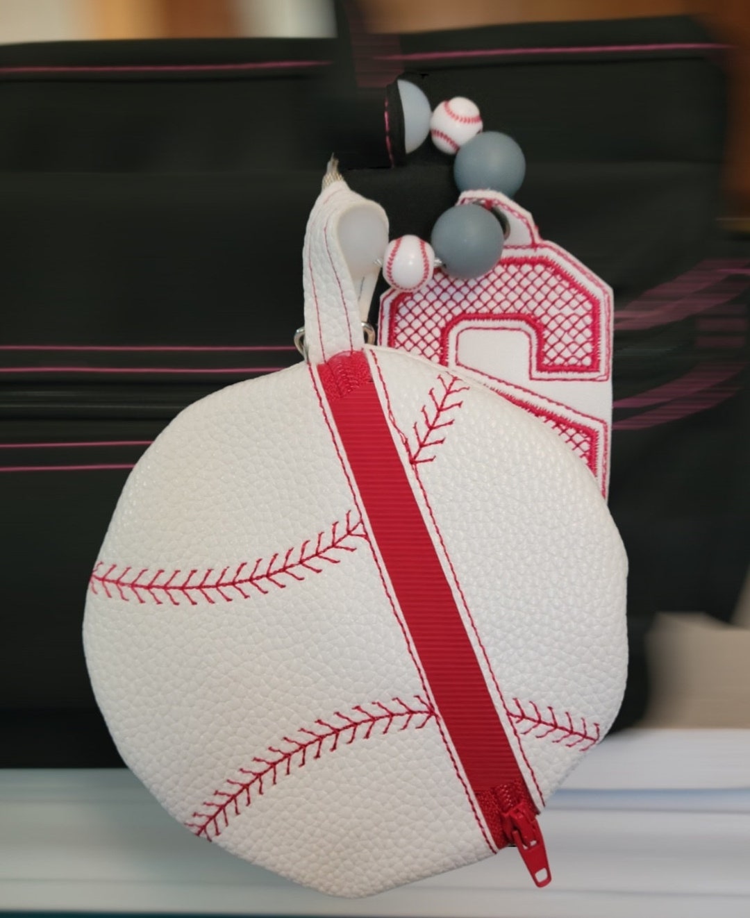 Baseball Coin Purse Sports Bag Keychain Baseball Bag Tag Baseball Gift ...