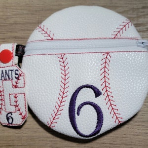 Baseball Coin Purse Sports Bag Keychain Baseball Bag Tag Baseball Gift ...