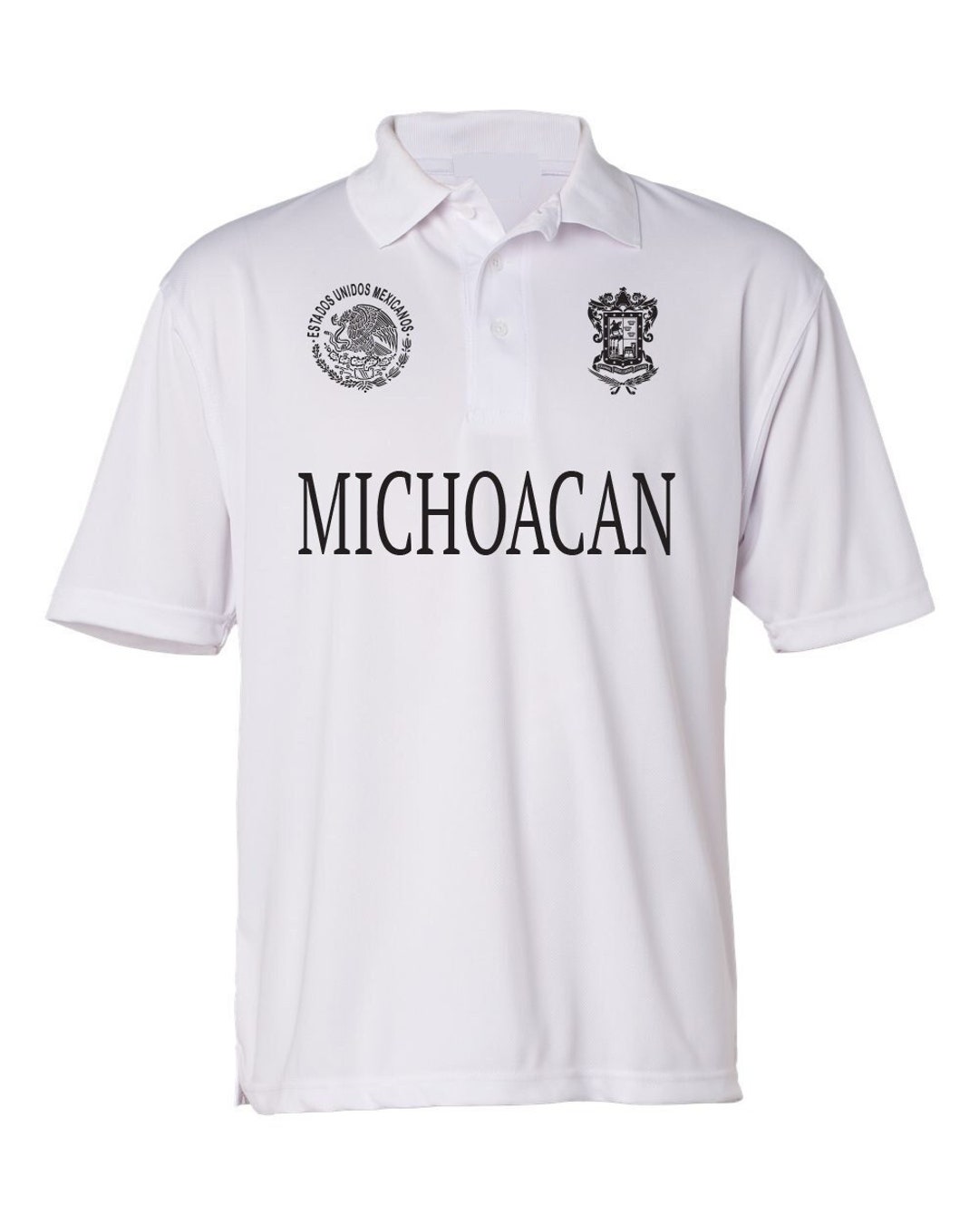 Michoacan White Polo T-shirts 100% Cotton / Mens / Hombres / La Patria ...