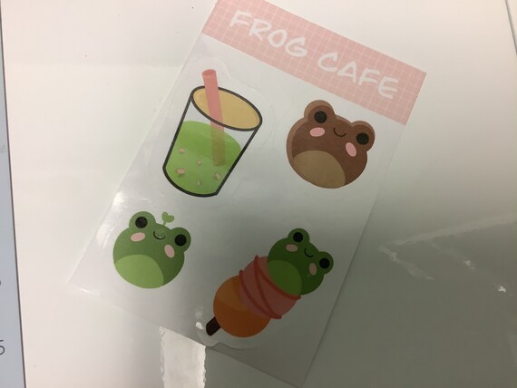 Frog Cafe Sticker Sheet Frog Sticker Sheet Frog Stickers | Etsy
